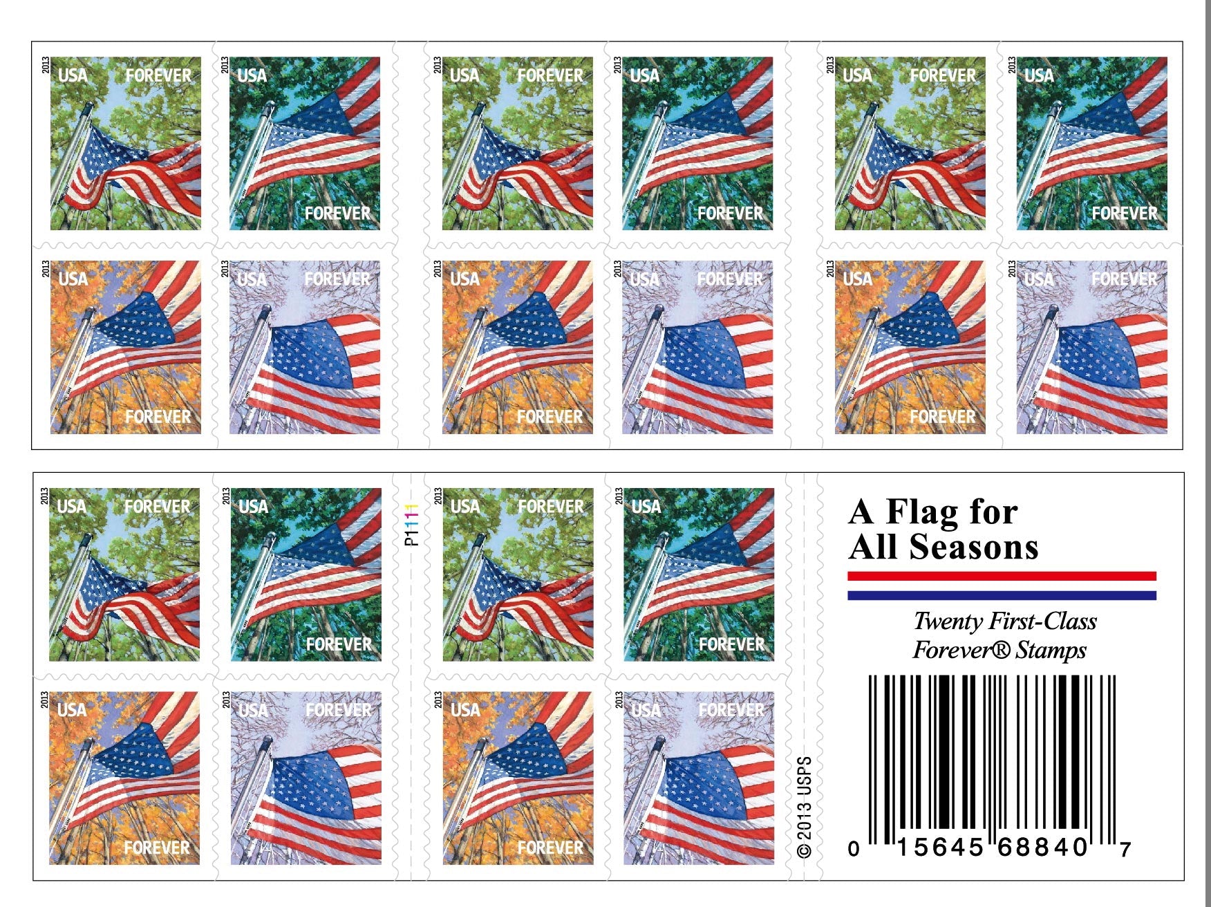USPS US All Season Flags Forever Postage Stamps – STAMPS.DEALS